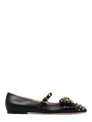 Valentino Garavani Studded Bow Ballet Flats - Black