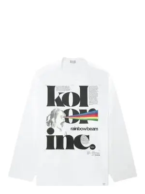 KOLOR BEACON Printed Long-sleeve T-shirt - White
