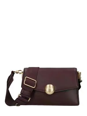 Lacoste Detachable Strap Leather Satchel - Brown