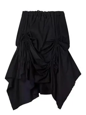 Yohji Yamamoto Gathered Midi Skirt - Black