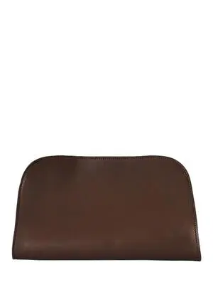 THE ROW Peggy Clutch Deep Brown