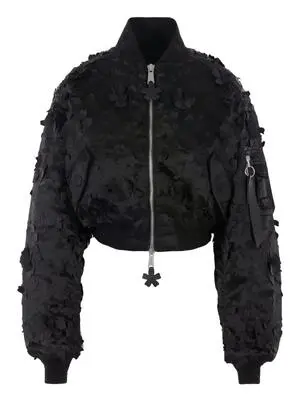 Alpha Industries X Cecilie Bahnsen Floral-detail Bomber Jacket - Black