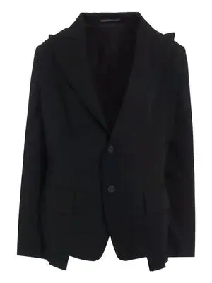 Yohji Yamamoto Single-breasted Wool Blazer - Black