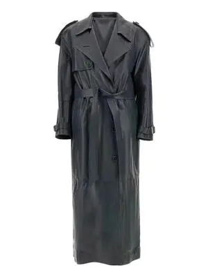SALVATORE SANTORO Belted Trench Coat - Black