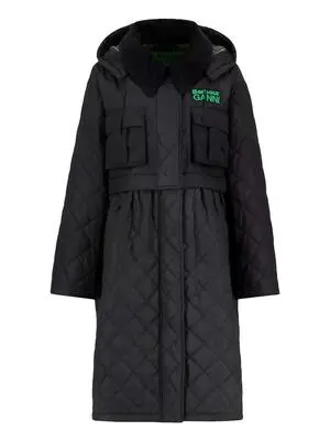 GANNI Quilted Pocket Coat - Black