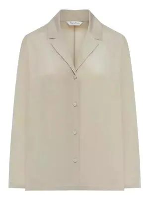 Max Mara Bowling Collar Long-sleeve Shirt - Neutrals