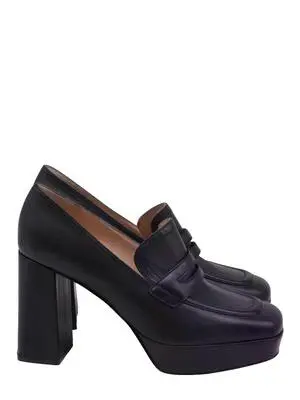 GIANVITO ROSSI Rouen Leather Platform Loafers - Black