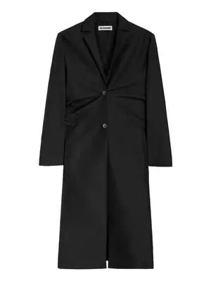 JIL SANDER Technical Faille Coat - Black