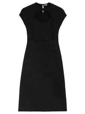 JIL SANDER Knit Cut-out Kimono Dress - Black