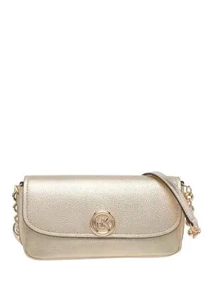 Michael Kors Logo-plaque Shoulder Bag - Gold