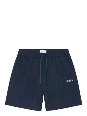 LES DEUX Seersucker Drawstring Swim Shorts - Blue