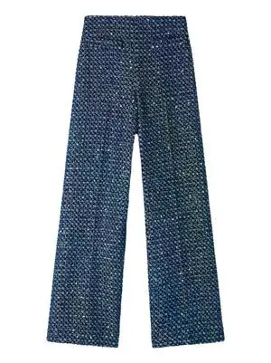 Sandro Sequin-embellished Straight Trousers - Blue