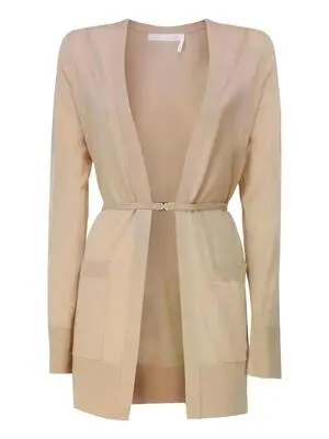 CHLOÉ Long-Sleeved Cardigan With Waist Strap