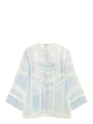 Ermanno Scervino Printed Silk Blouse - Blue