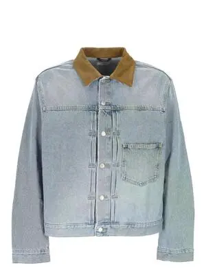 HAIKURE Corduroy Collar Cotton Jacket - Blue