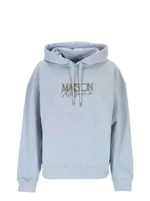 Maison Kitsuné Logo-embroidered Hoodie - Blue