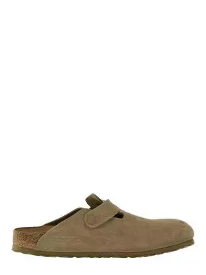 BIRKENSTOCK Boston Suede Flat Mules - Neutrals