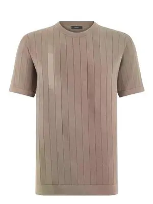 Boggi Milano Ribbed T-shirt - Neutrals