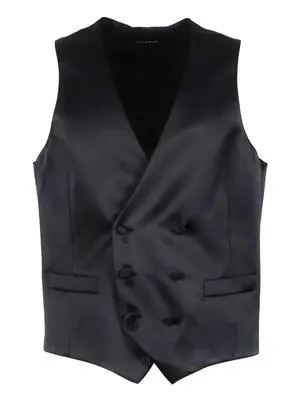 LUIGI BIANCHI MANTOVA Double-breasted Waistcoat - Black