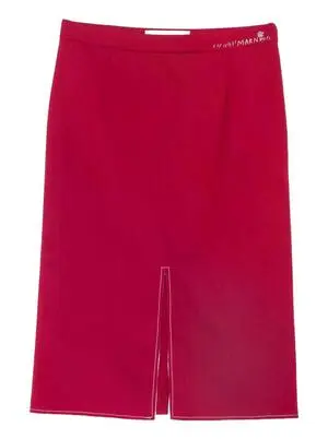 Marni Midi Skirt With Slit - Red