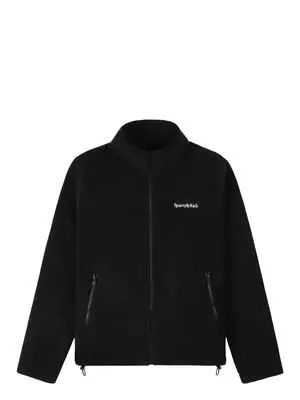 SPORTY & RICH Zip-up Fleece Jacket - Black