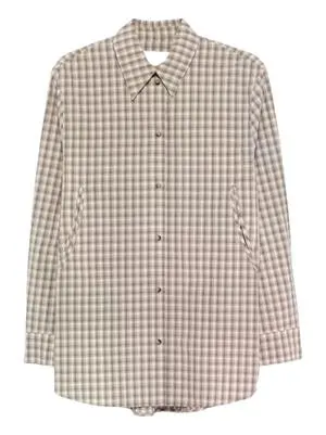 Nanushka Plaid Detail Shirt - Neutrals