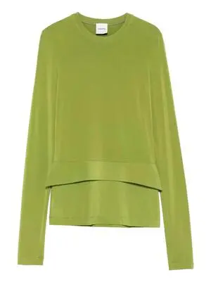 Nanushka Round-neck Long-sleeve Top - Green