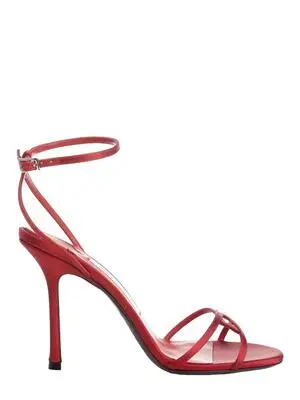 JIMMY CHOO Leo 100 Strappy Sandals - Red