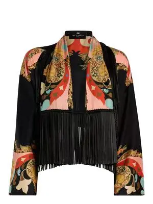 Etro Fringing Silk Jacket - Black