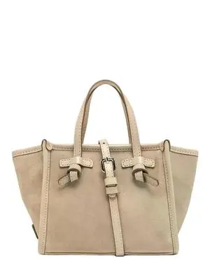GIANNI CHIARINI Miss Marcella Suede Tote - Neutrals