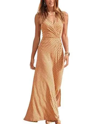 LASCANA Knot Detail Maxi Dress - Orange Brown