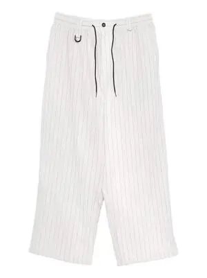 Y3 Striped Drawstring Trousers - Neutrals