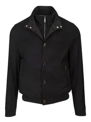 MOORER Buttoned Zip-fastening Jacket - Black