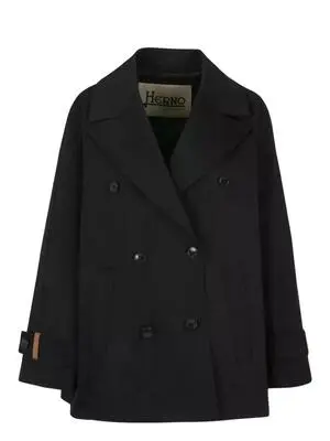 Herno Double-breasted Tab Coat - Black