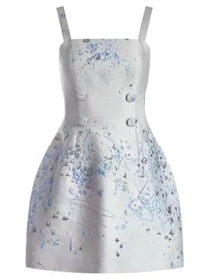 MIA PECULIAR Button-embellishment Mini Dress - Grey