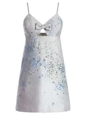 MIA PECULIAR Bow-embellishment Mini Dress - Grey
