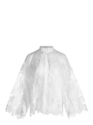 MIA PECULIAR Floral-lace Blouse - White