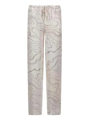 MIA PECULIAR Pattern Palazzo Pants - Neutrals