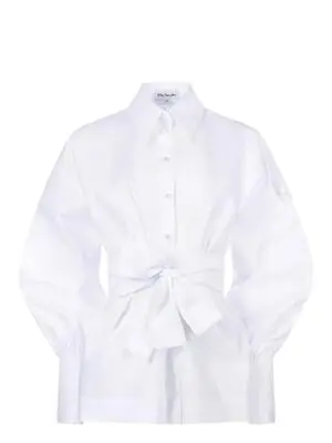 MIA PECULIAR Balloon Sleeve Shirt - White