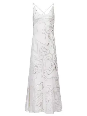 MIA PECULIAR V-neck Maxi Dress - White