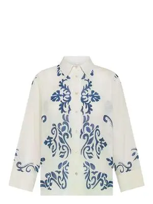 Seventy Patterned Buttoned Shirt - White