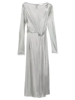 Tory Burch Ruched Midi Dress - Silver