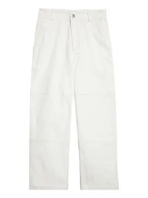 Ami Cotton Workwear Pants - Blanc Creme