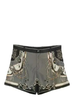 Dolce & Gabbana Graphic-print Swim Shorts - Green