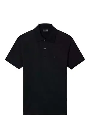 Emporio Armani Slim-fit Piqué Polo Shirt - Blue