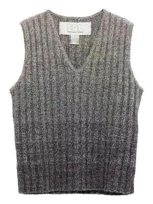 ERL V-neck Ribbed Top - Grey