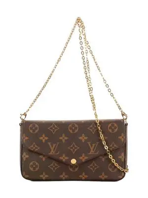 LOUIS VUITTON Monogram Pattern Chain Crossbody Bag - Brown