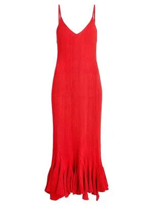 Proenza Schouler Giuditta Ribbed Dress - Red