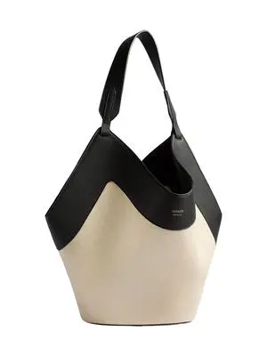 Khaite Medium Lotus Tote - Black / Natural