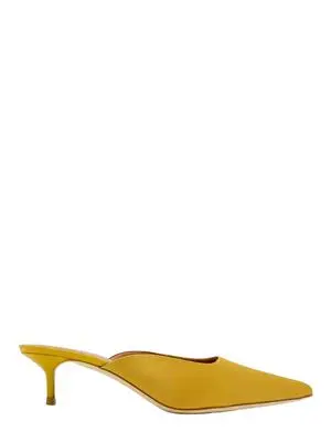 Staud 50mm Leather Heeled Mules - Yellow